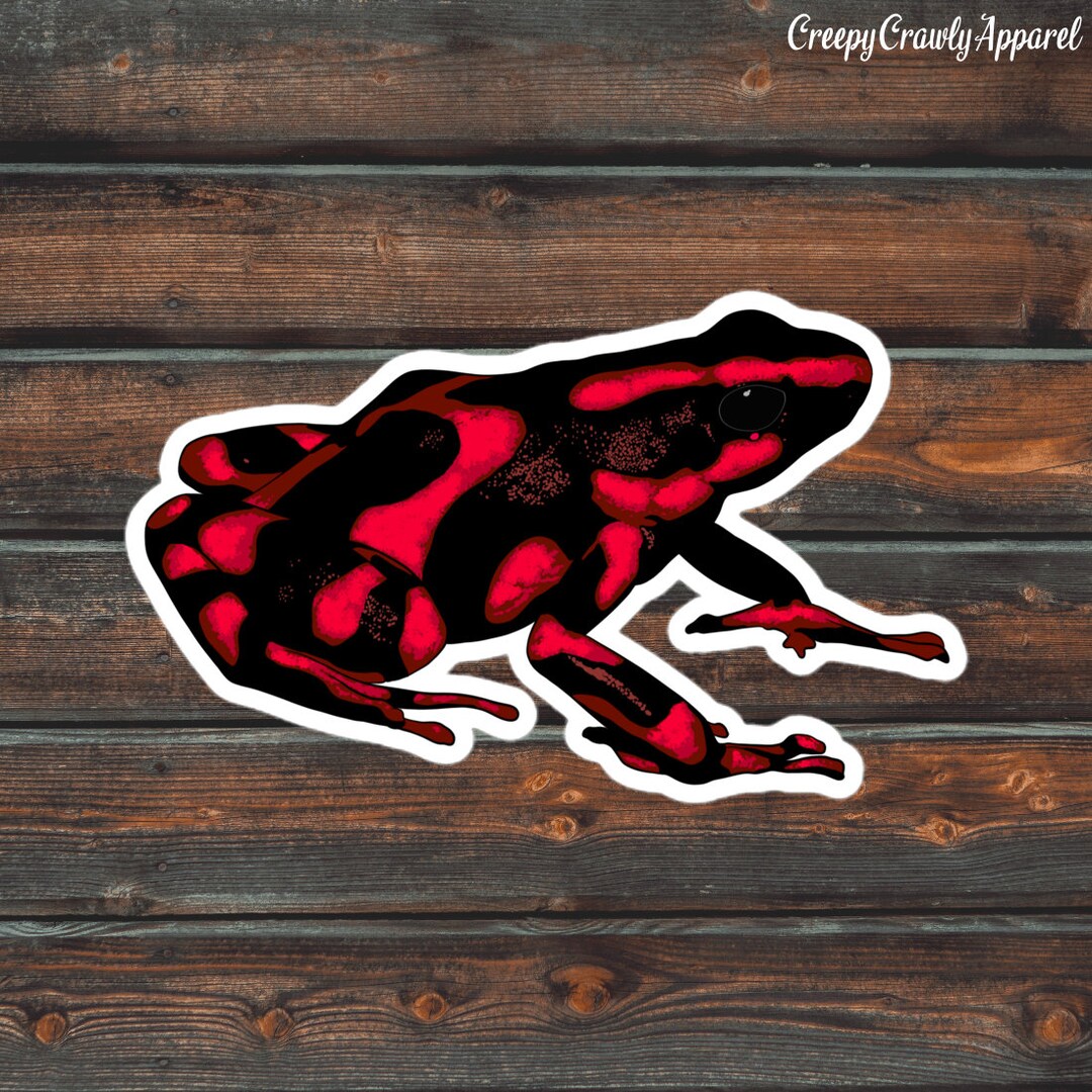 Red Dart Frog Sticker, Amphibian Sticker, Frog Sticker, Vinyl ...