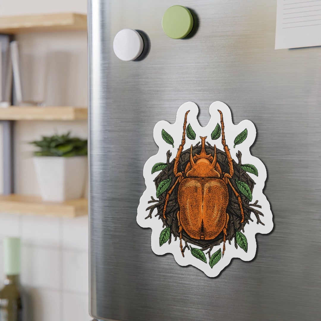 Orange Beetle Magnet, Bug Magnet, Insect Magnet, Beetle Lover Magnet ...