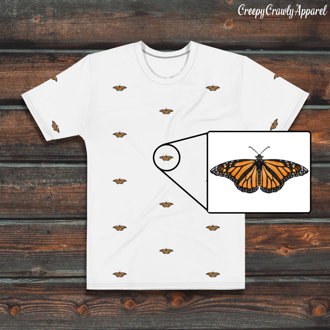Monarch Butterfly Shirt, All Over Print Butterfly Shirt, Entomology ...