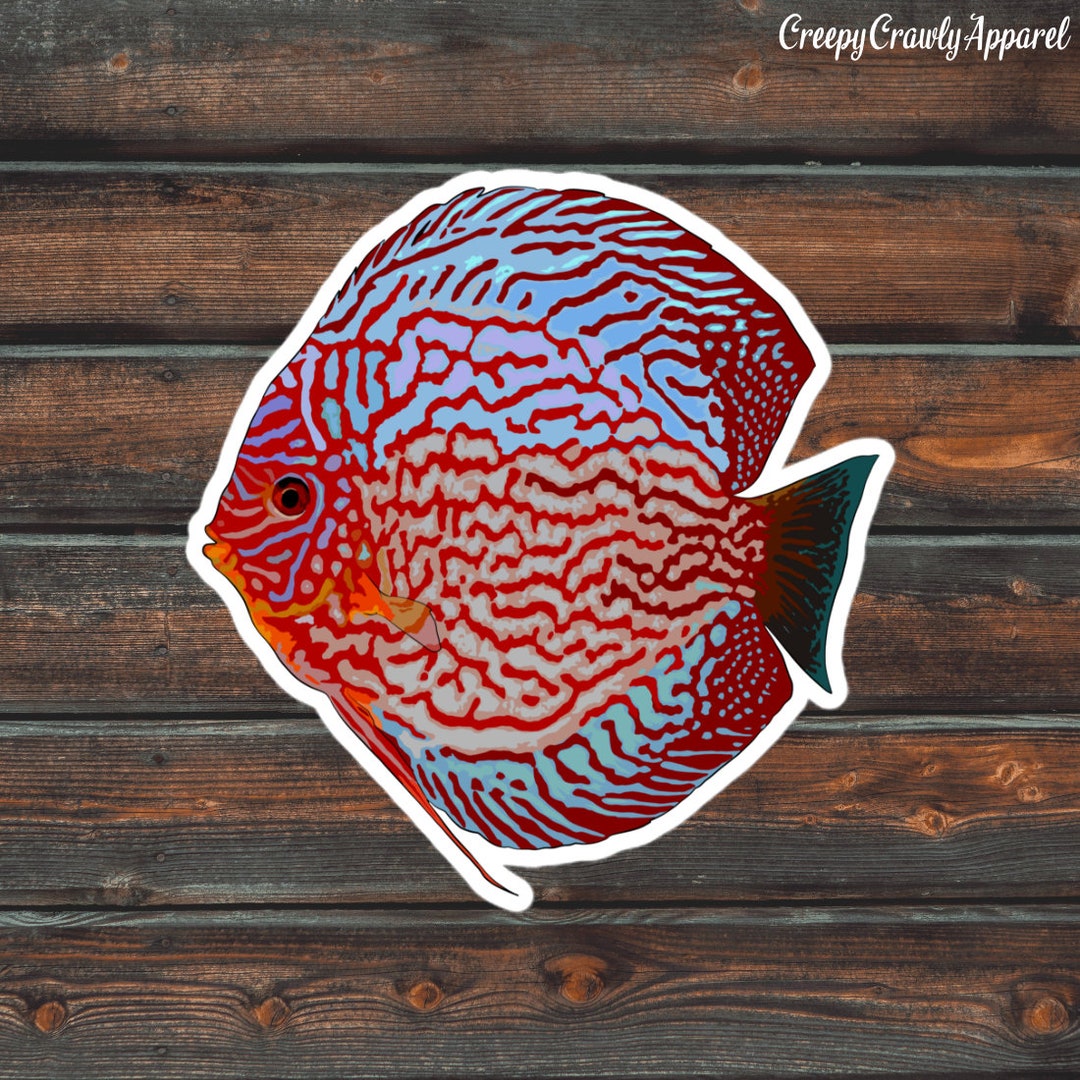 Red Discus Fish Sticker, Fish Sticker, Vinyl Waterproof Pet Discus ...