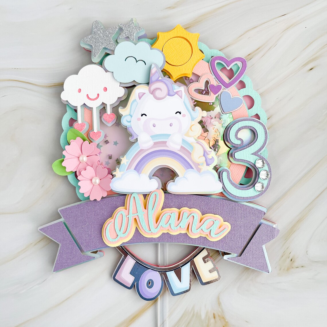 Personalized Unicorn Cake Topper Unicorn Birthday Topper - Etsy