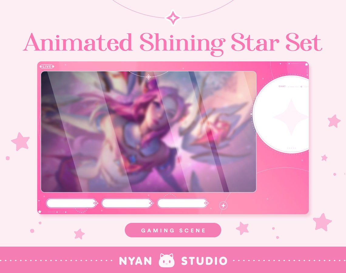 Shining Star Animated Overlay Set Twitch Vtuber Streamer - Etsy