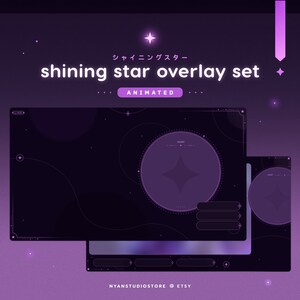 Shining Star Animated Overlay Set, Twitch Vtuber Streamer Pack ...