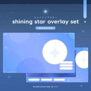 Shining Star Animated Overlay Set, Twitch Vtuber Streamer Pack ...