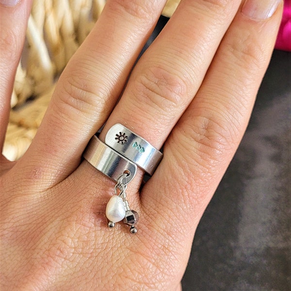 Handstamped Aluminum Ring - Etsy
