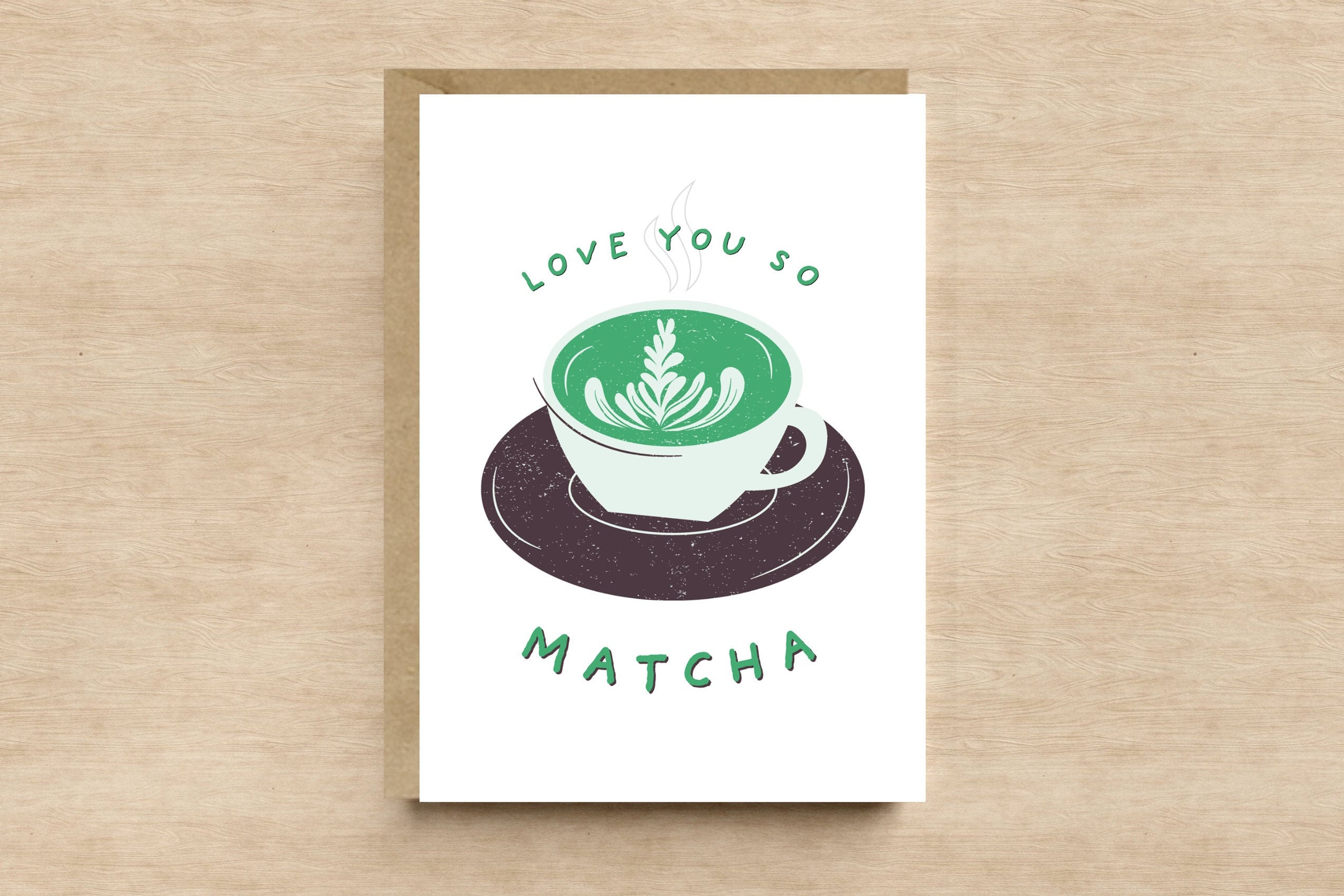 Love You so Matcha Card / Cute Love Card. Matcha Lover Card. - Etsy