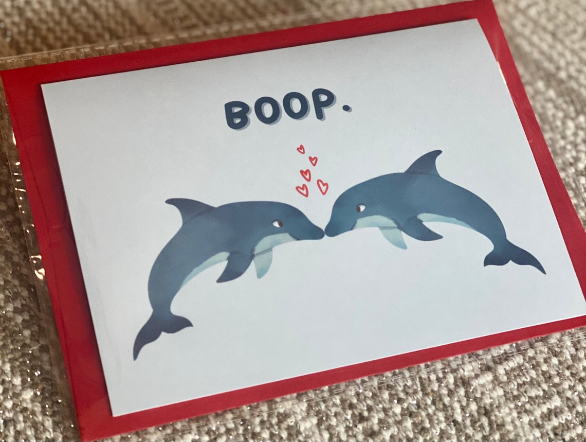 Cute Boop Card With Dolphins. Boop Nose Card. Love Card. Cute - Etsy