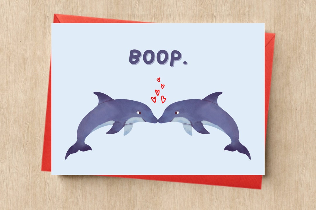 Cute Boop Card With Dolphins. Boop Nose Card. Love Card. Cute - Etsy