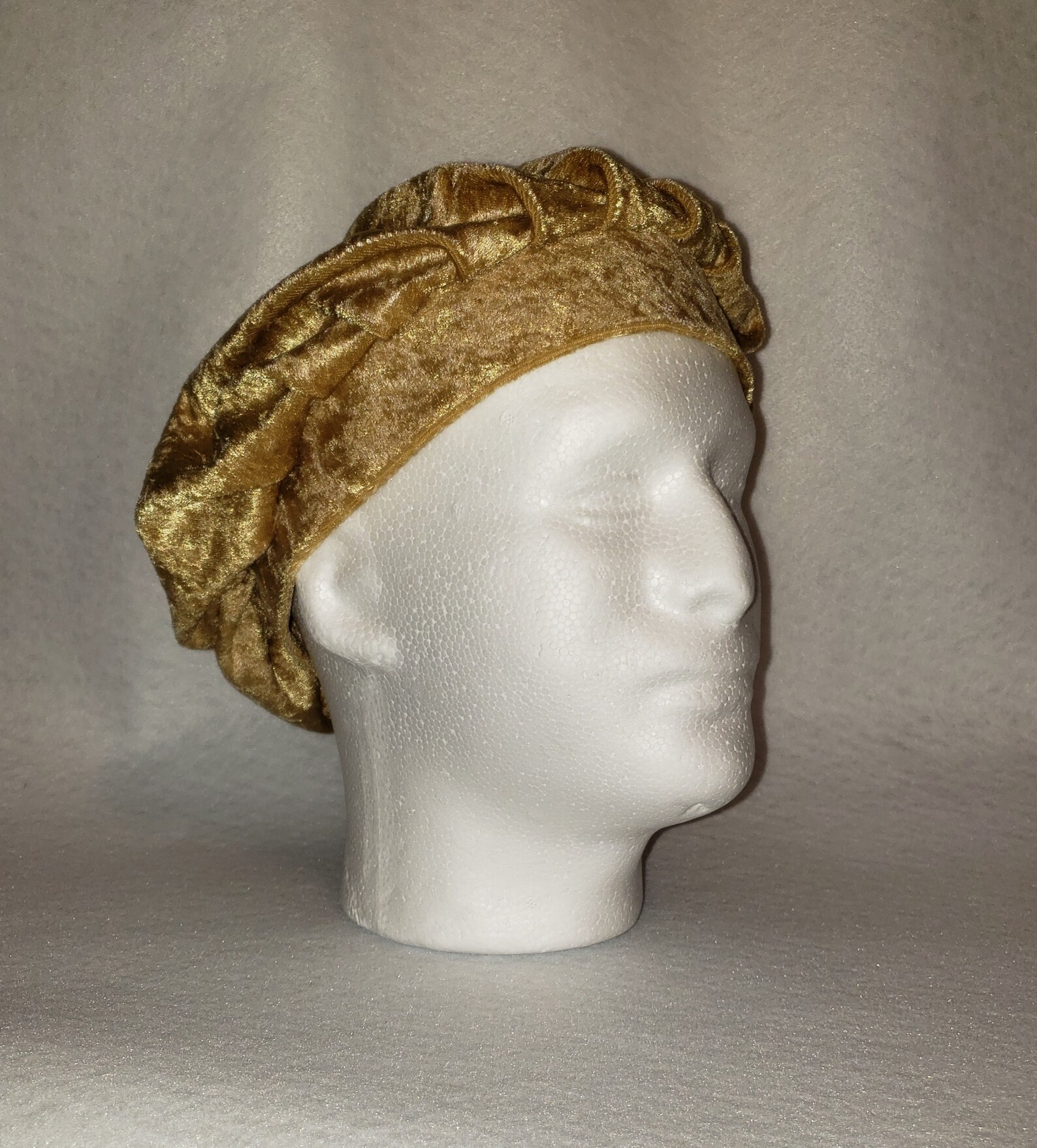 Medieval Renaissance Wench Gold Velvet Hat Cap - Etsy