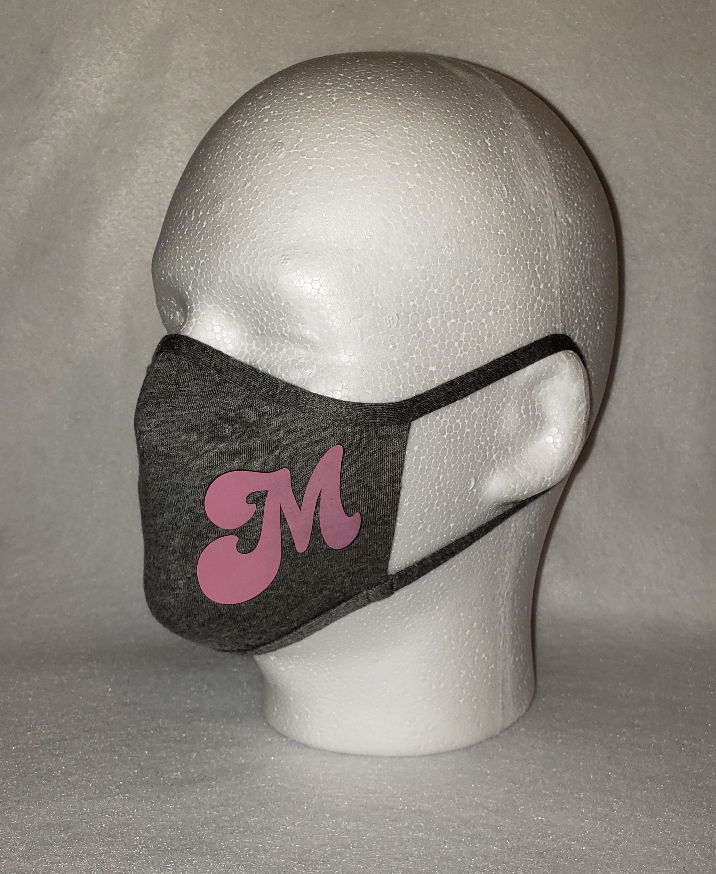 Gray Monogramed Pink Letter M Face Mask Face Covering Washable - Etsy UK