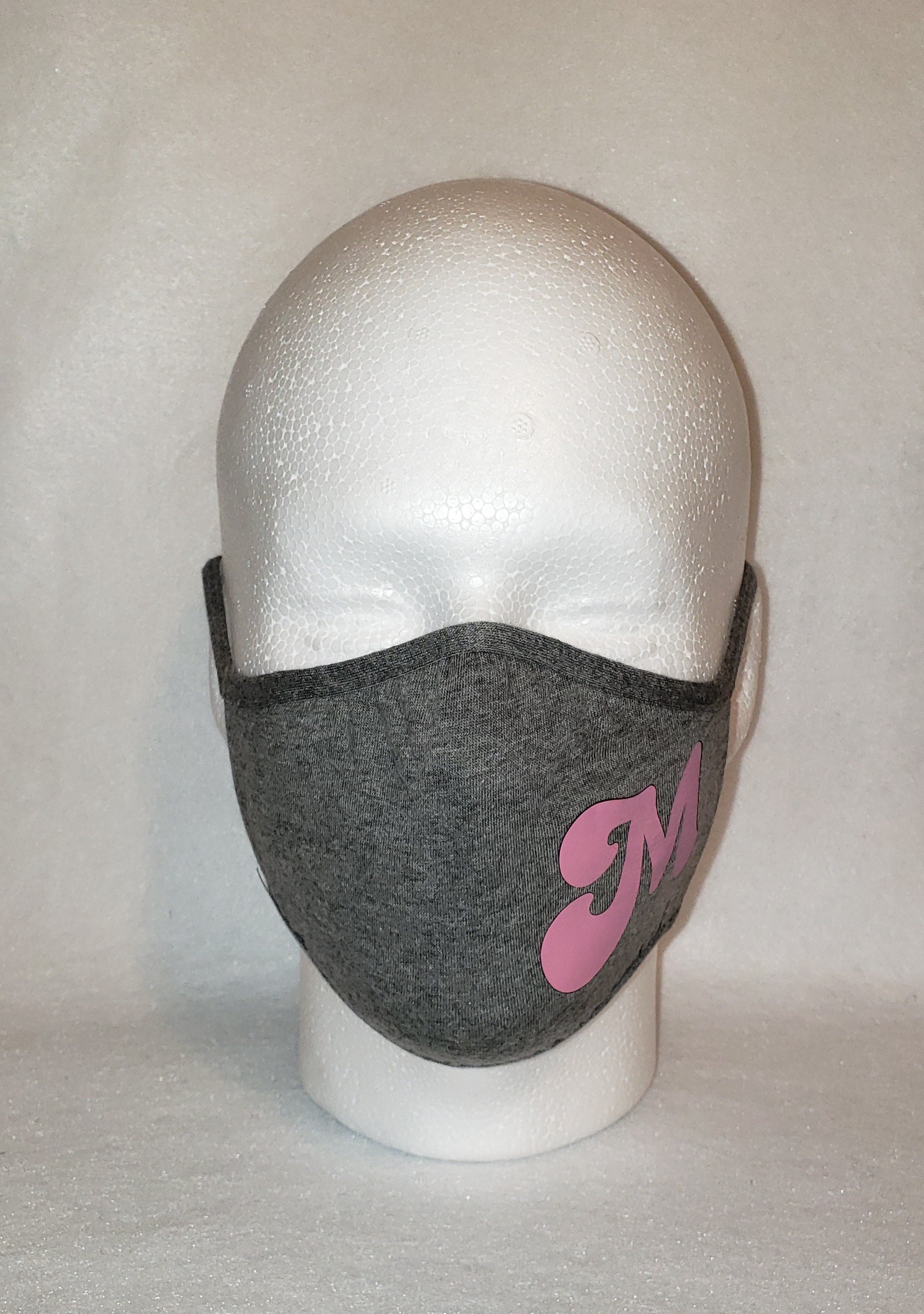 Gray Monogramed Pink Letter M Face Mask Face Covering Washable - Etsy UK