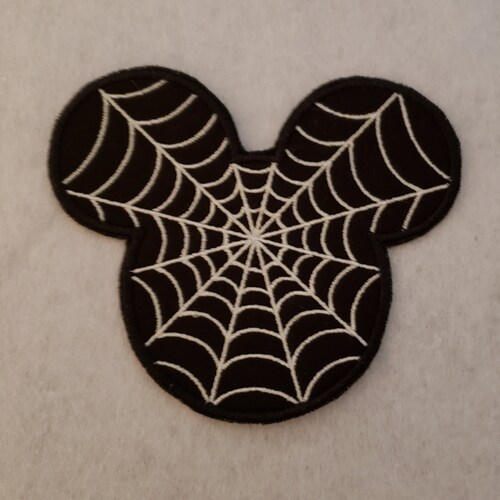 Mickey Mouse Spider Web Halloween Embroidered Iron on - Etsy