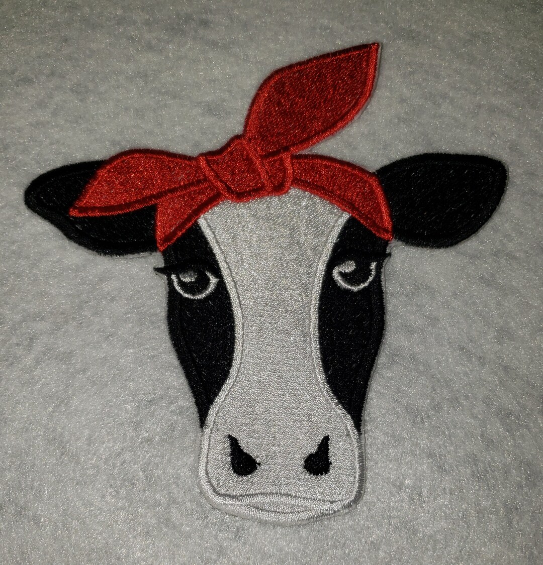 Cow With Red Headband Farm Animal DIY 4 3/4 Inch Iron on - Etsy