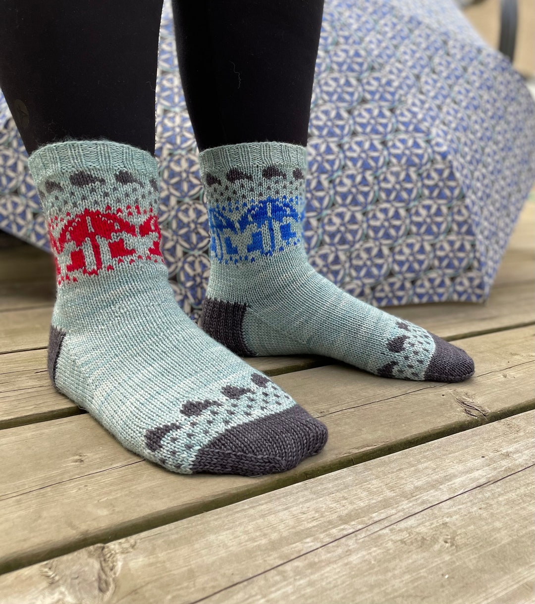 KNITTING Pattern/looks Like Rain Knitting Pattern Socks Colourwork ...