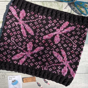 KNITTING PATTERN/DANCING Dragonfly Cowl/colourwork Scarf Fair Isle ...