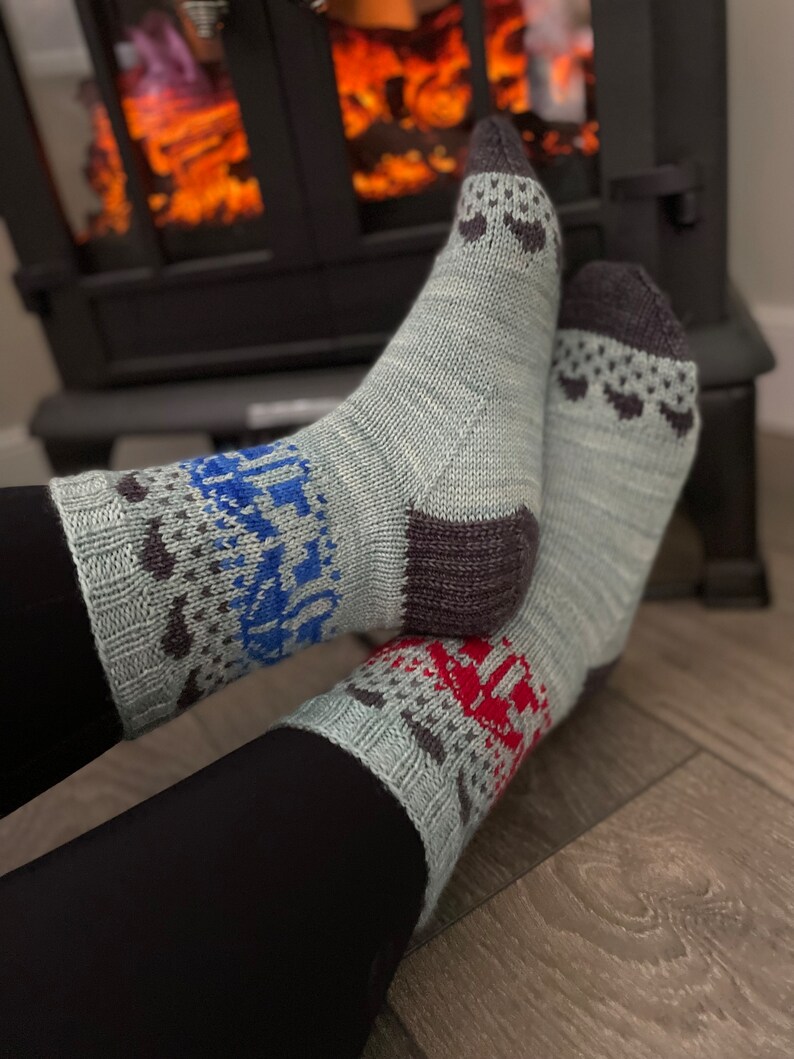 KNITTING Pattern/looks Like Rain Knitting Pattern Socks Colourwork ...