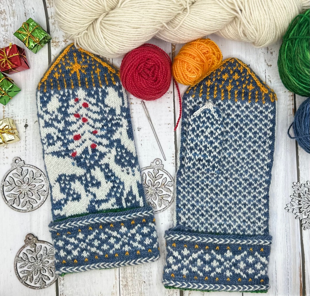 KNITTING Pattern/forest Friends Mitten Pattern/ Woodland/christmas ...