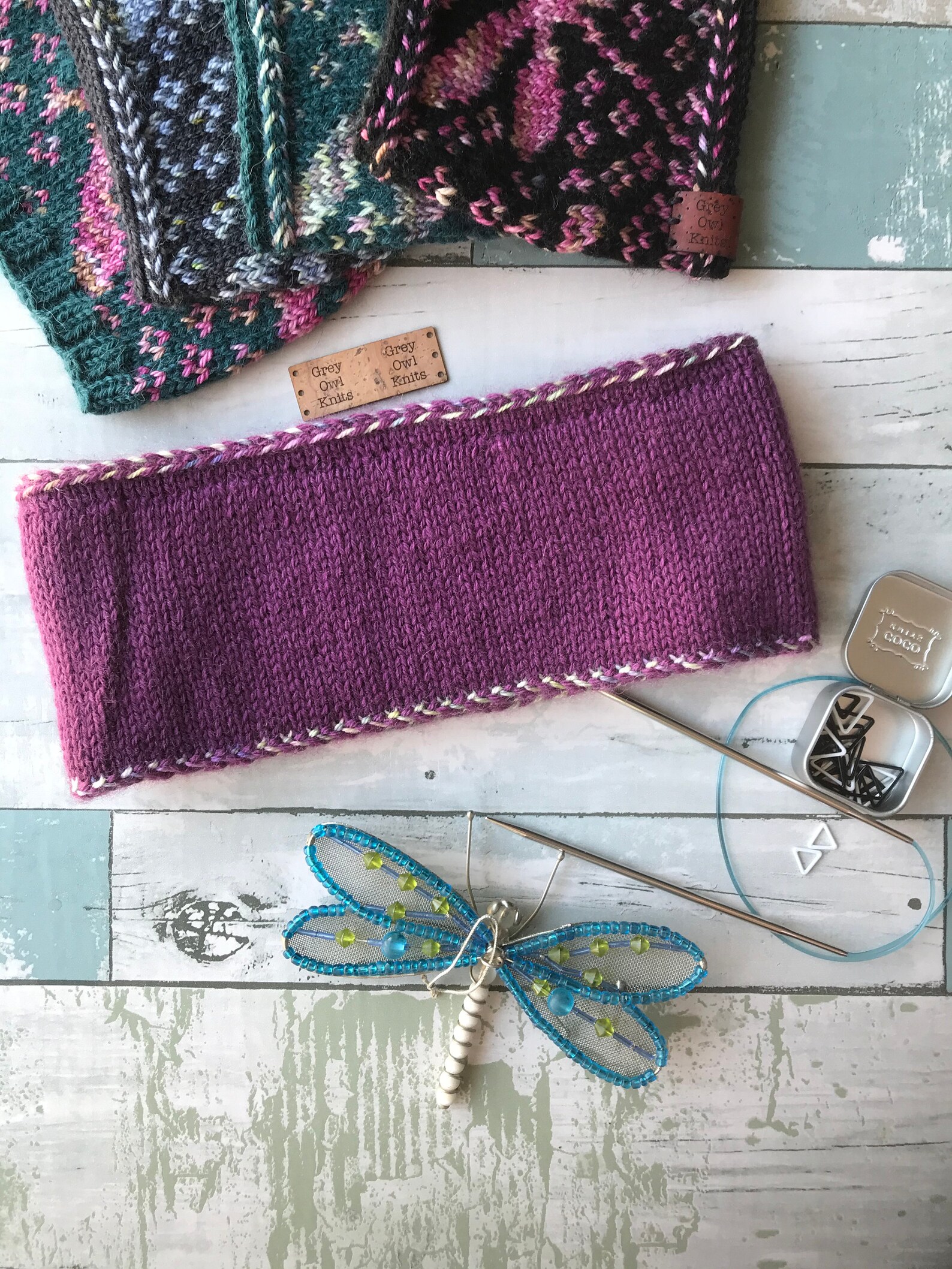 KNITTING PATTERN/DANCING Dragonfly Headband/knitting/headband Pattern ...