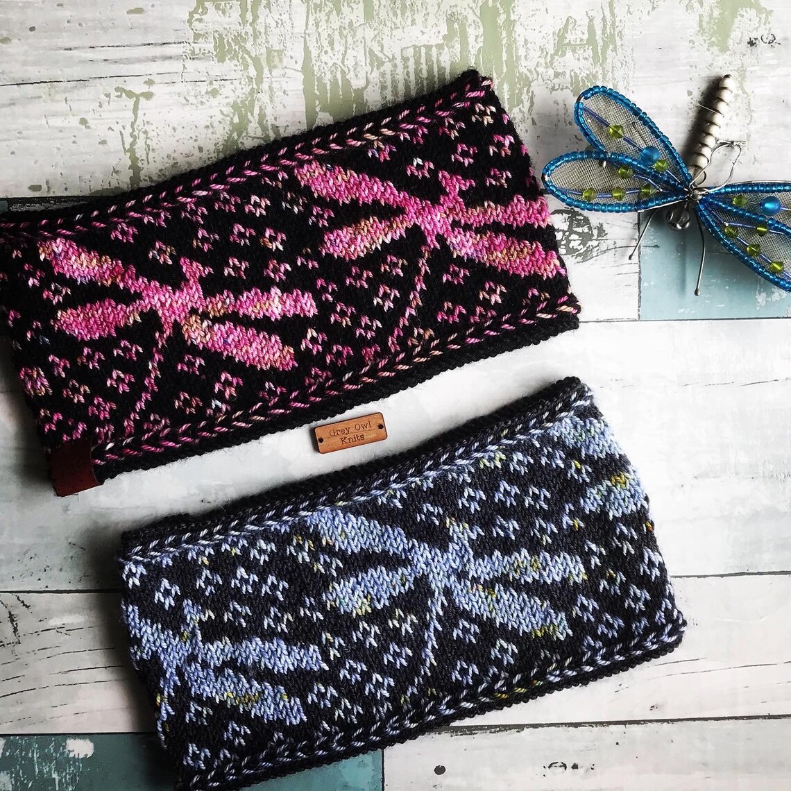KNITTING PATTERN/DANCING Dragonfly Headband/knitting/headband Pattern ...
