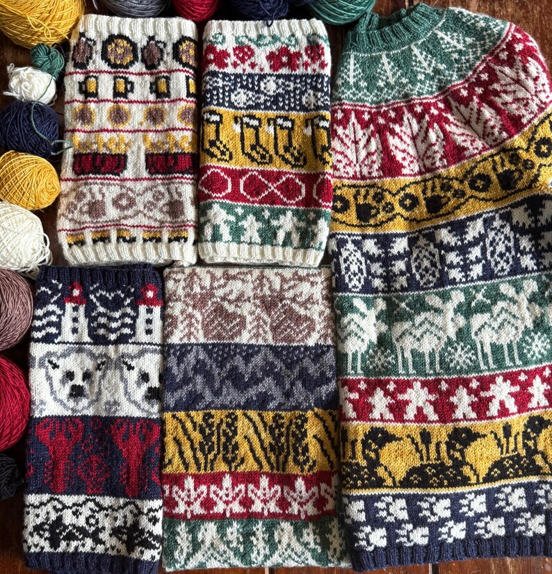 KNITTING PATTERN/ Choose Your Canadiana Kids/ Sweater/ Pullover/ Fair ...