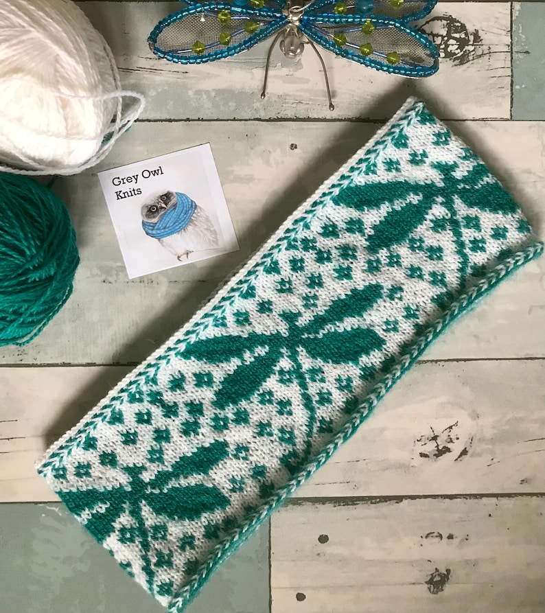 KNITTING PATTERN/DANCING Dragonfly Headband/knitting/headband Pattern ...