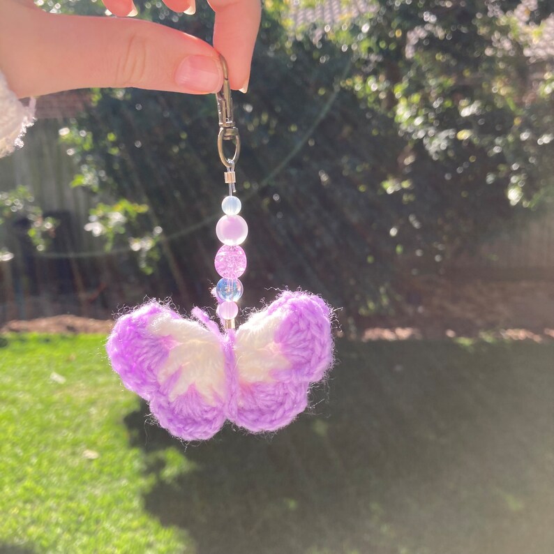Crochet Butterfly Keychain - Etsy