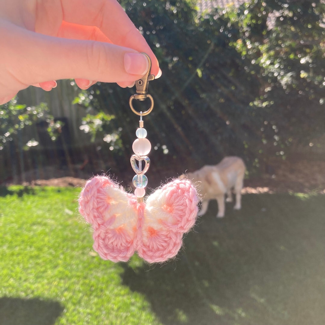 Crochet Butterfly Keychain - Etsy