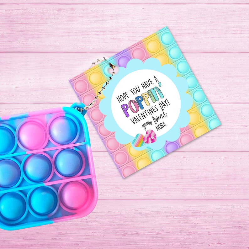 EDITABLE Valentines Tag Poppin Valentine Pop It Fidget - Etsy