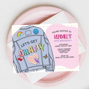 Craft Birthday Invitation: Patch Theme, Editable (digital) - Etsy