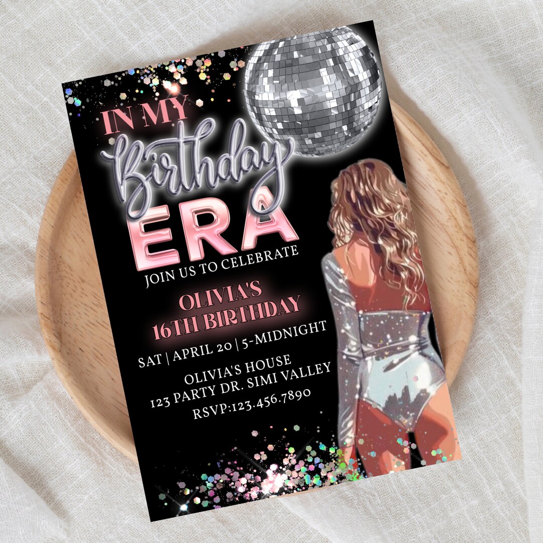 Era Birthday, Any Age, Era Party, Eras Party Invite, Music, Tour, Girl ...