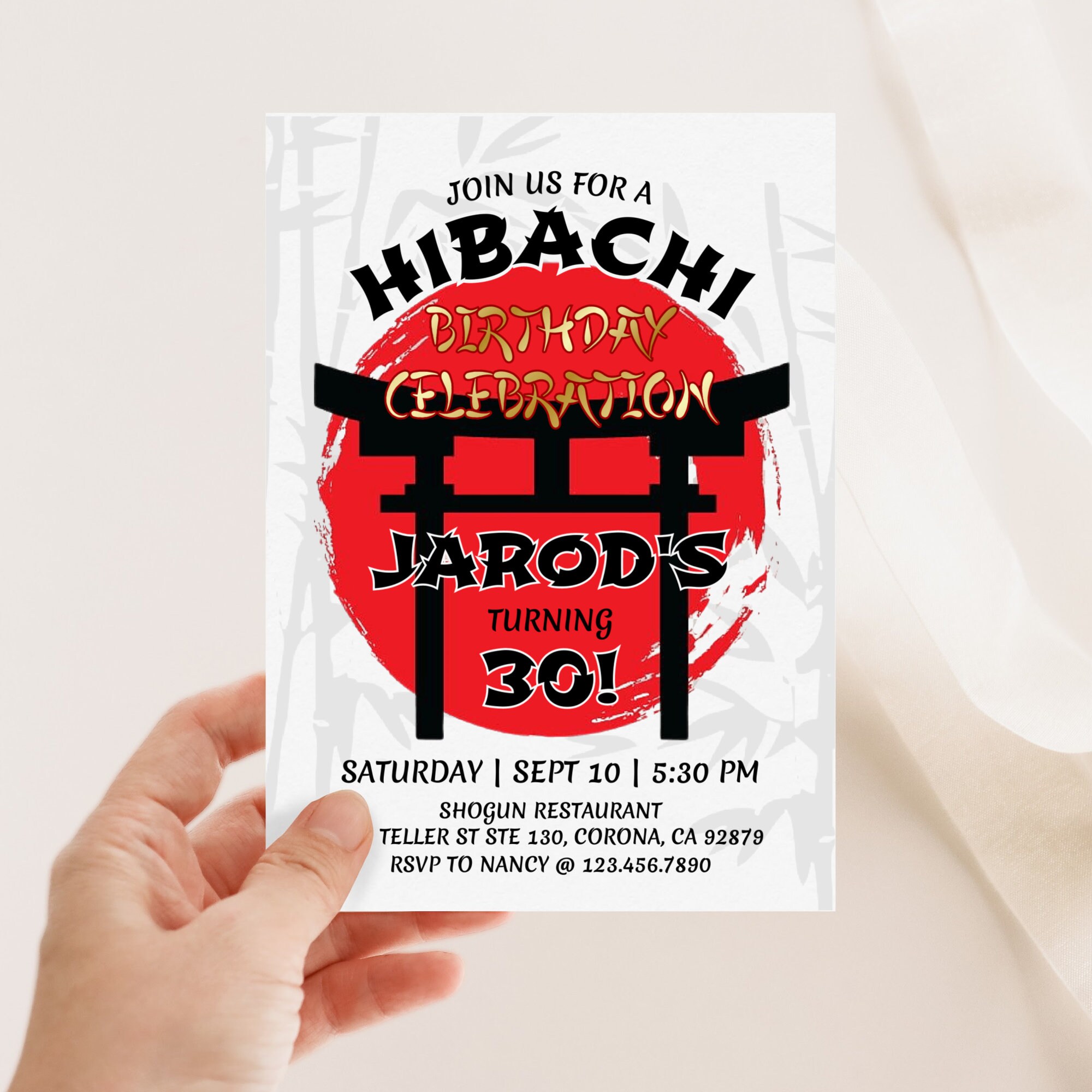 Hibachi Party Hibachi Dinner Tepan Grill Birthday Editable - Etsy