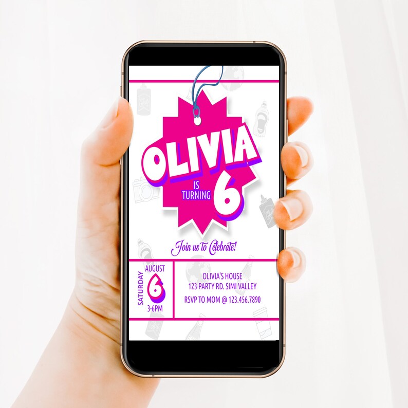 Editable Mini Girl Party Birthday Invite Any Age Kids - Etsy