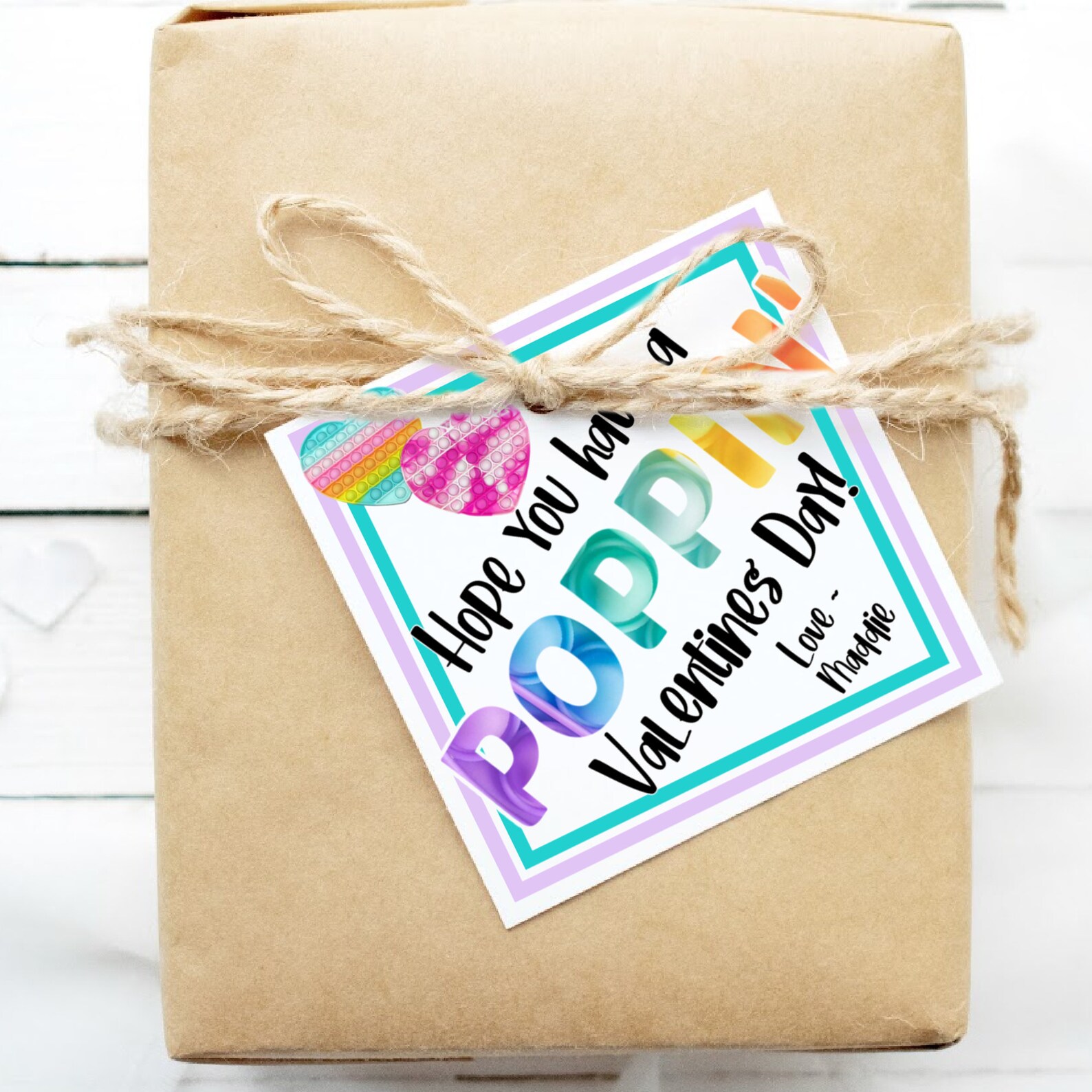 EDITABLE Valentines Tag Poppin Valentine Pop It Fidget - Etsy