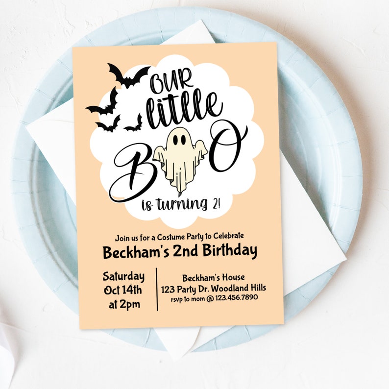 Editable TWO Spooky Two Second Birthday 2nd Birthday - Etsy