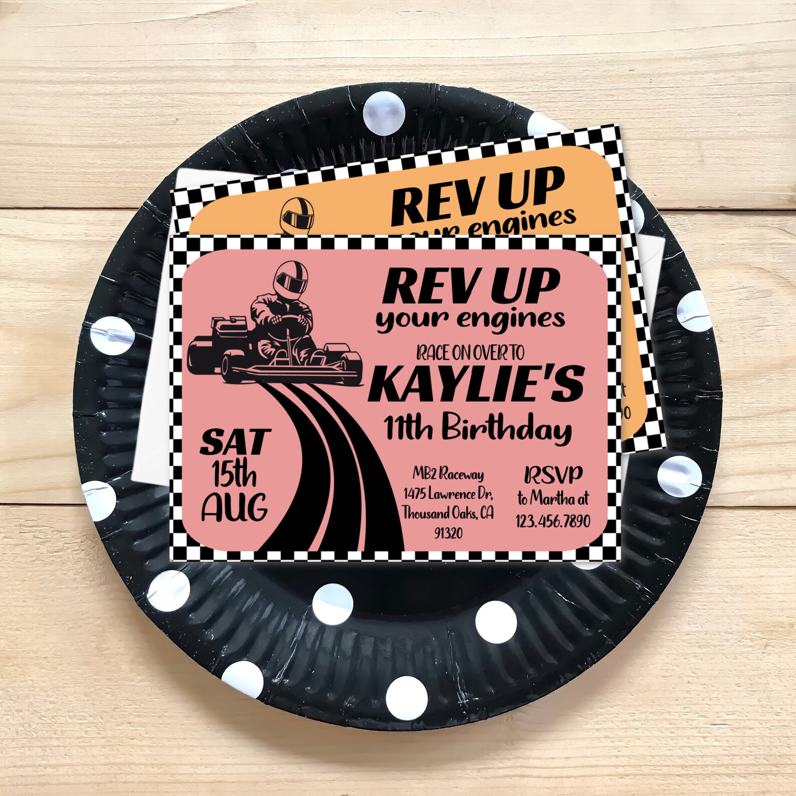 Go-Kart invitation Race car invite Racing Party Invite MB2 | Etsy