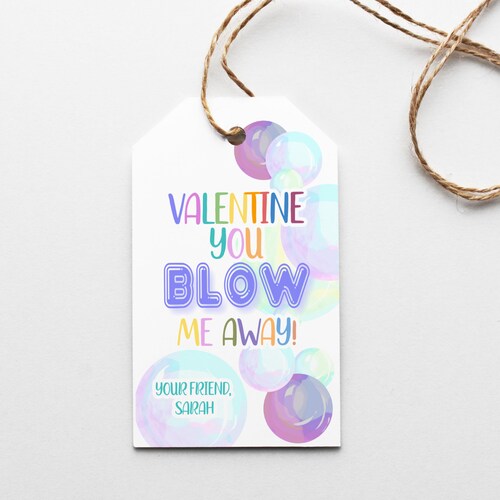 Bubbles Valentine TAGS Multi. Classroom Valentines. Kids - Etsy