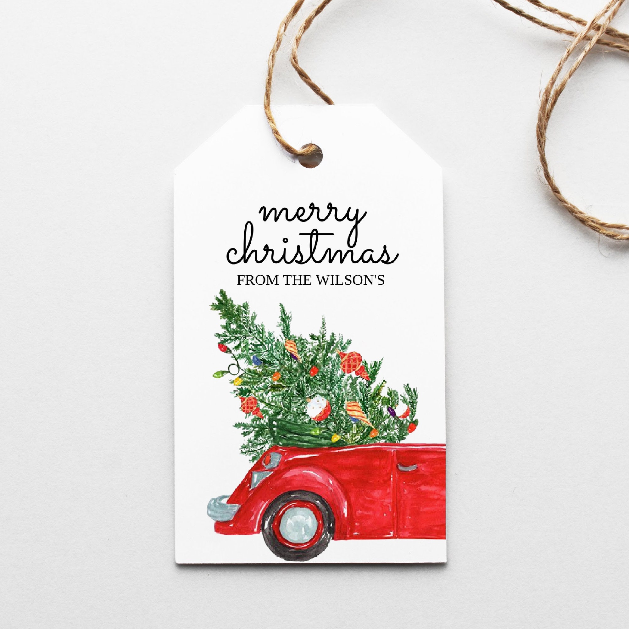 EDITABLE Christmas Tag Modern Christmas Holiday Gift Tag - Etsy