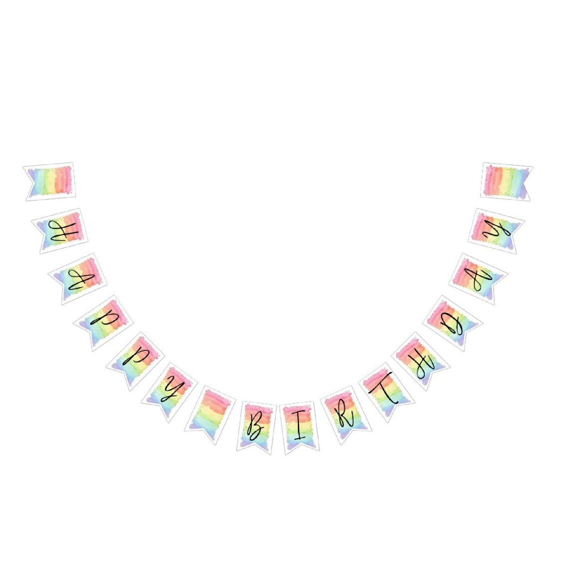 EDITABLE Rainbow Birthday Banner Happy Birthday Banner - Etsy