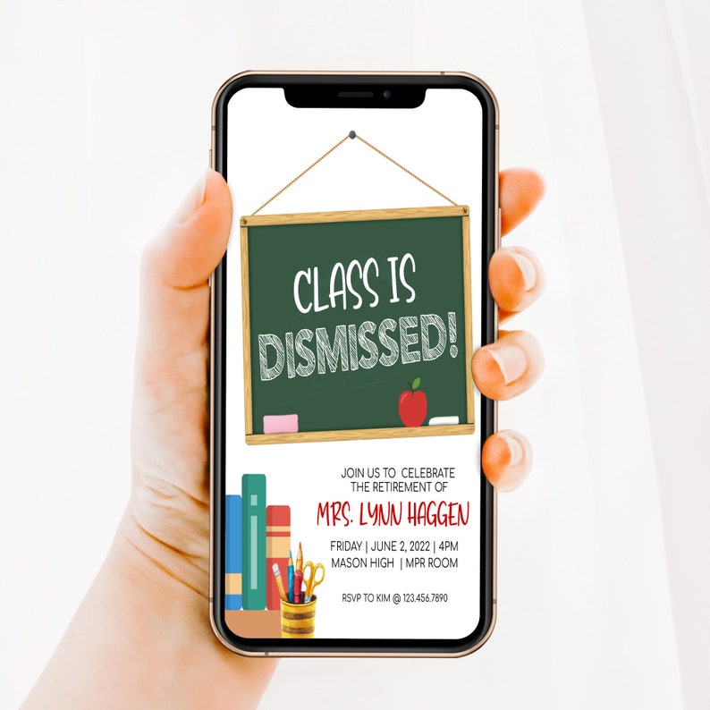 EDITABLE Teacher Retirement Invitation School's Out - Etsy