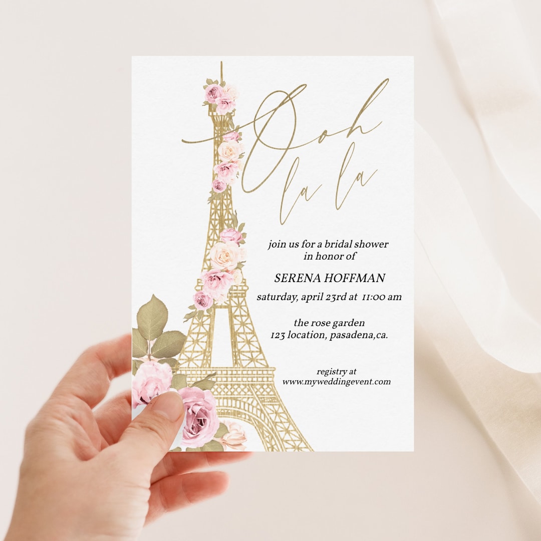 EDITABLE, Paris Bridal Shower Invitation, French Theme Bridal Shower ...