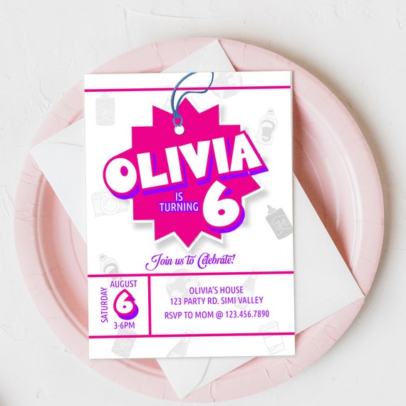 Editable Mini Girl Party Birthday Invite Any Age Kids - Etsy