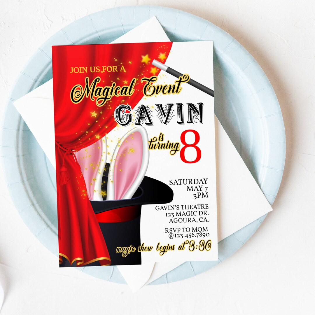EDITABLE, Magic Party, Magician Themed, Magic Party Invitation ...