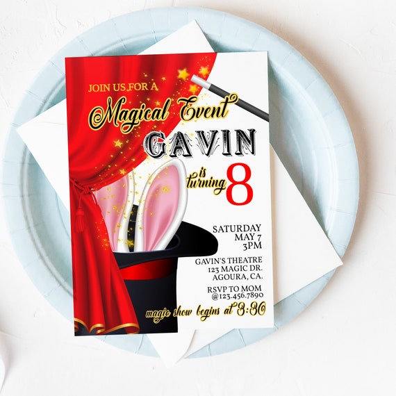 EDITABLE Magic Party Magician Themed Magic Party - Etsy