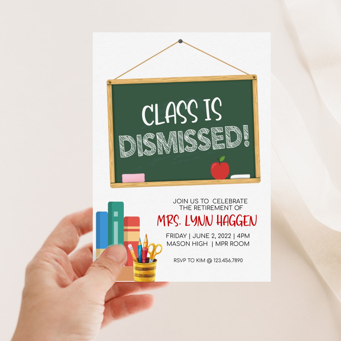 EDITABLE Teacher Retirement Invitation School's Out - Etsy