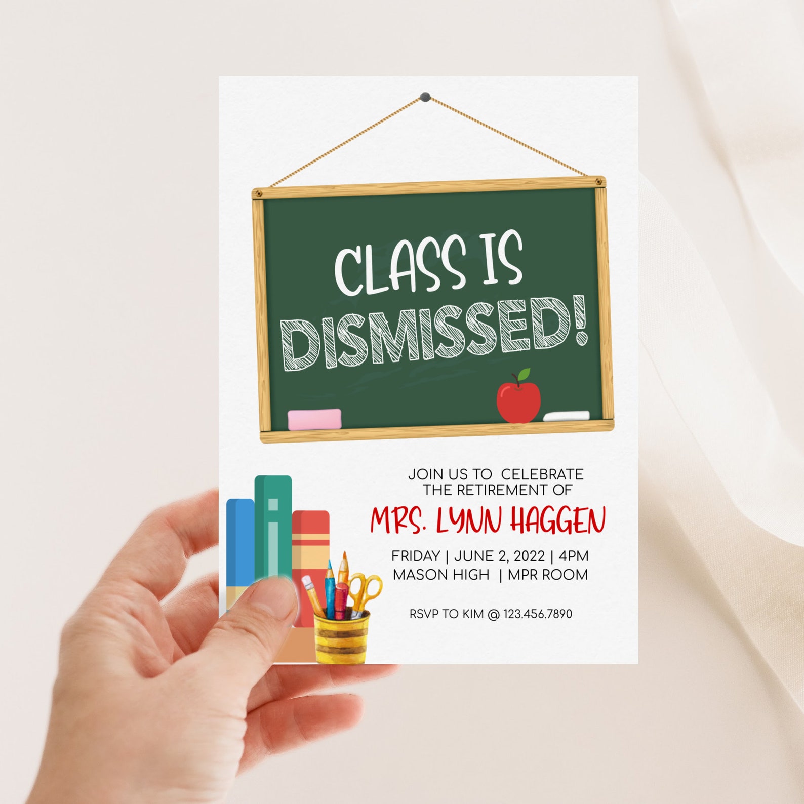 EDITABLE Teacher Retirement Invitation School's Out - Etsy