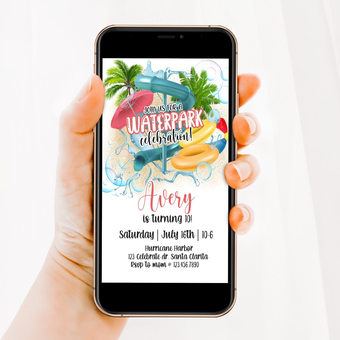 EDITABLE Water Park Party Invitation Water Slide Party Any - Etsy