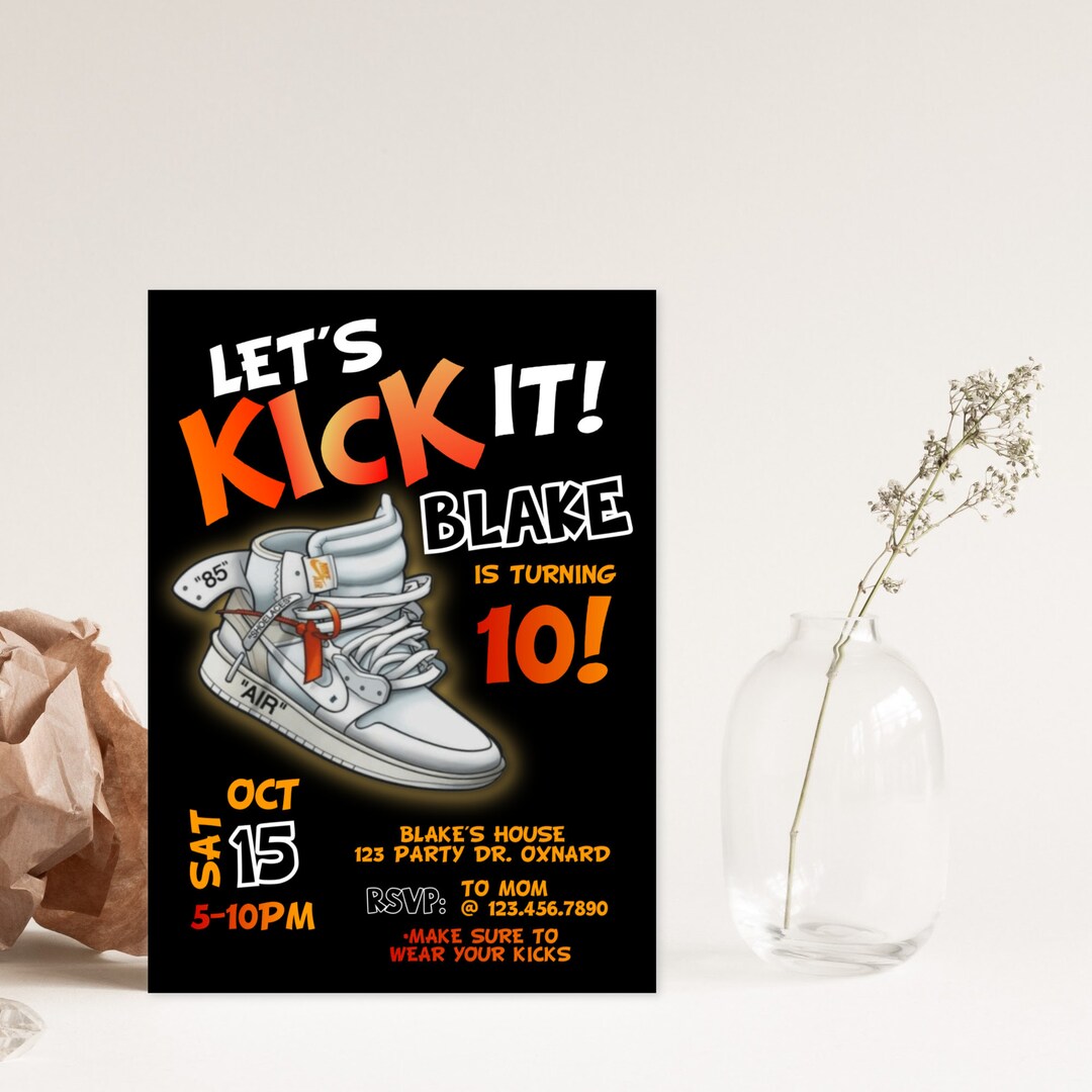 EDITABLE, Sneaker Party, Sneaker Ball, Come Kick It, Kicks, Teen Party ...