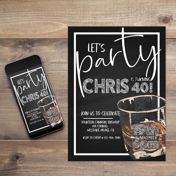 Men Birthday Invite - Etsy