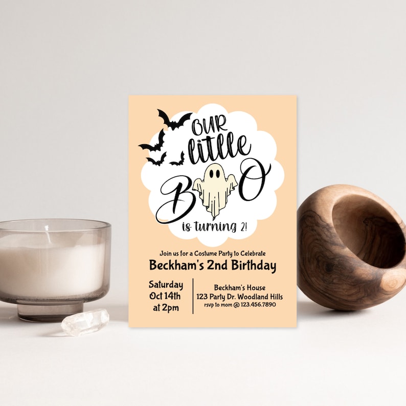 Editable TWO Spooky Two Second Birthday 2nd Birthday - Etsy