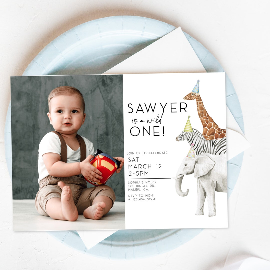 Editable, Wild One, Jungle Birthday Party, Wild One 1st Birthday ...